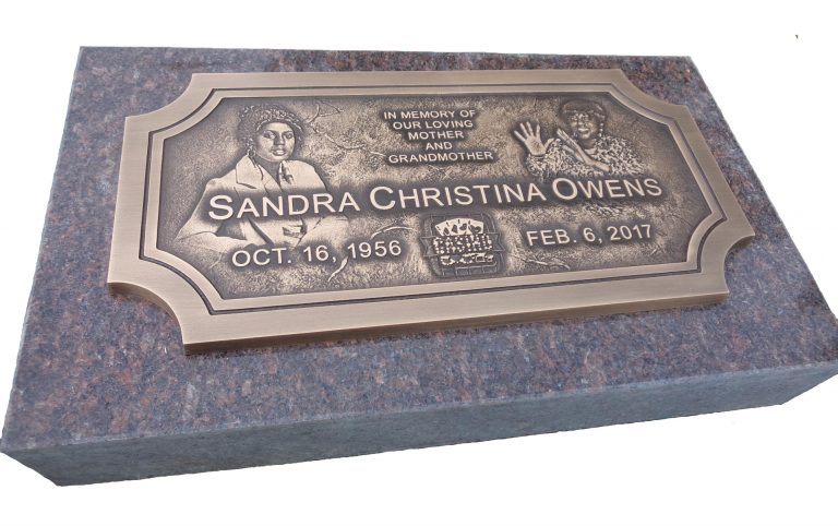 Bronze Headstones - Cast Bronze Mounted on Granite...